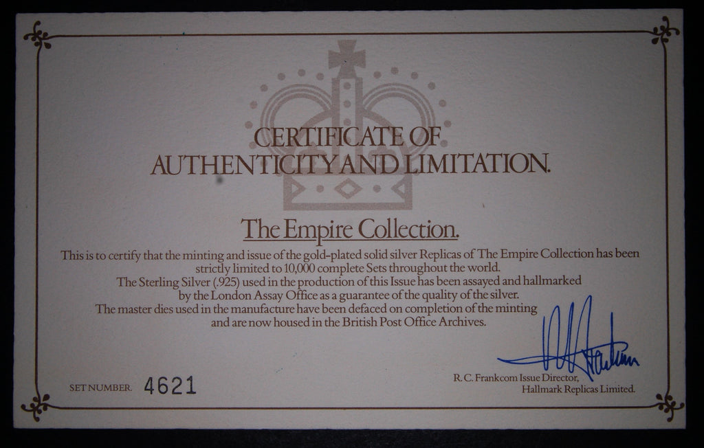 The Empire Collection. Silver gilt ingot set. – Coins4all